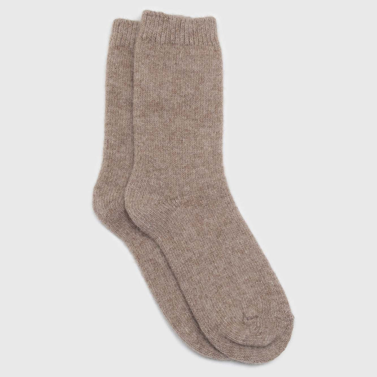 Cocoa angora smooth socks | Glassworks London