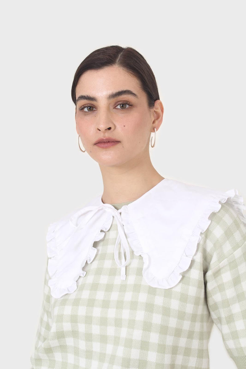 Ivory frilly detachable collar | Glassworks London