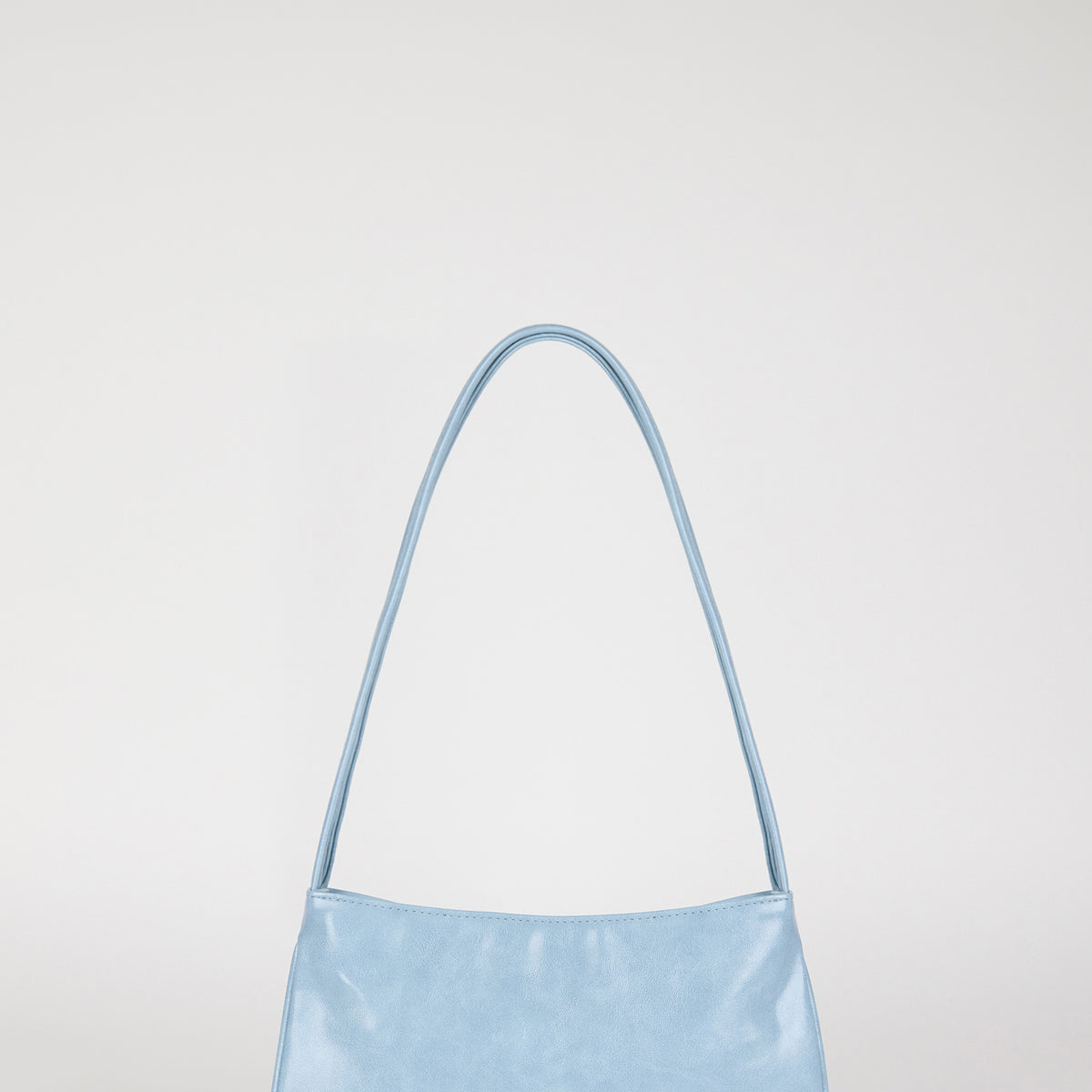 Baby blue vegan leather mini shoulder bag | Glassworks London