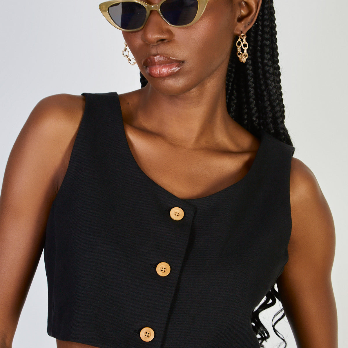 Black button up tank | Glassworks London