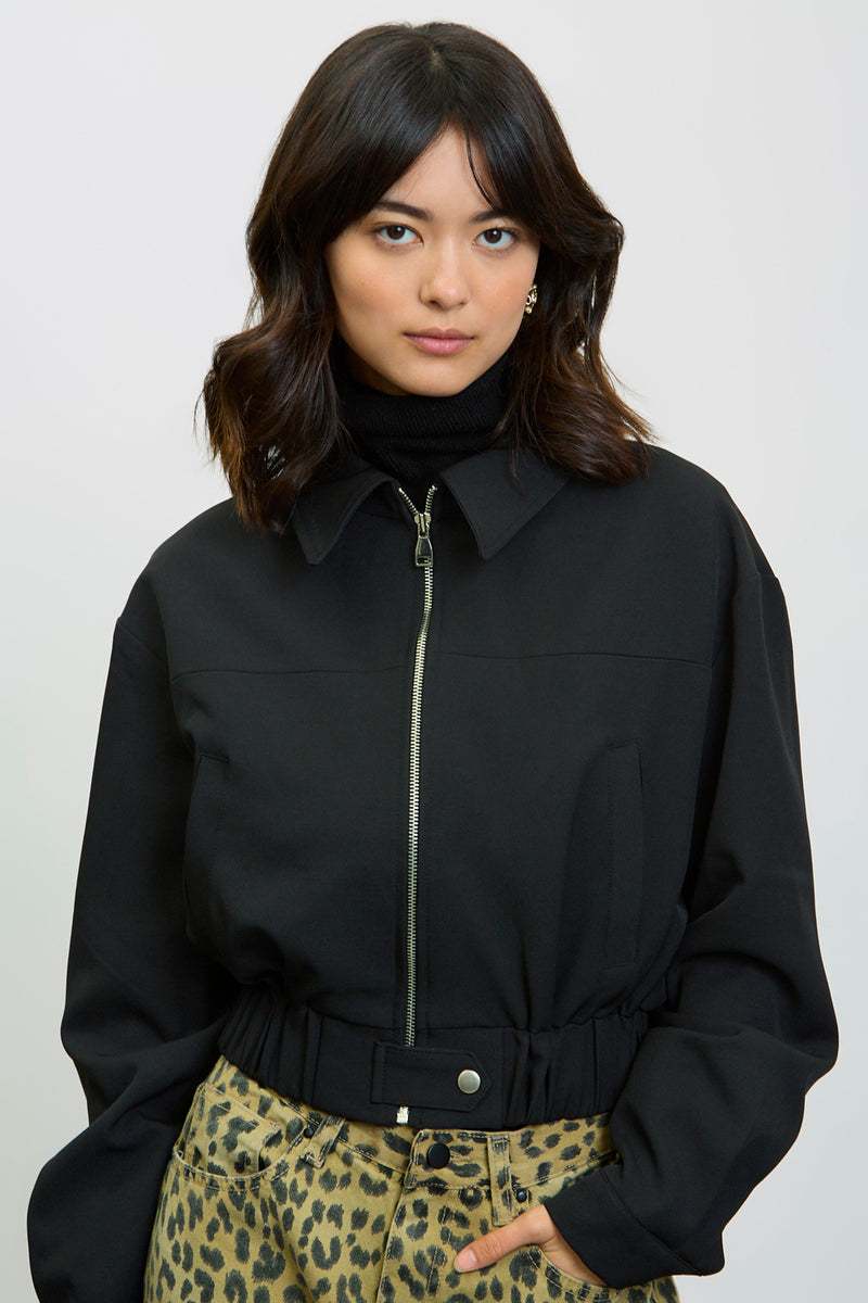 Black smart bomber jacket | Glassworks London