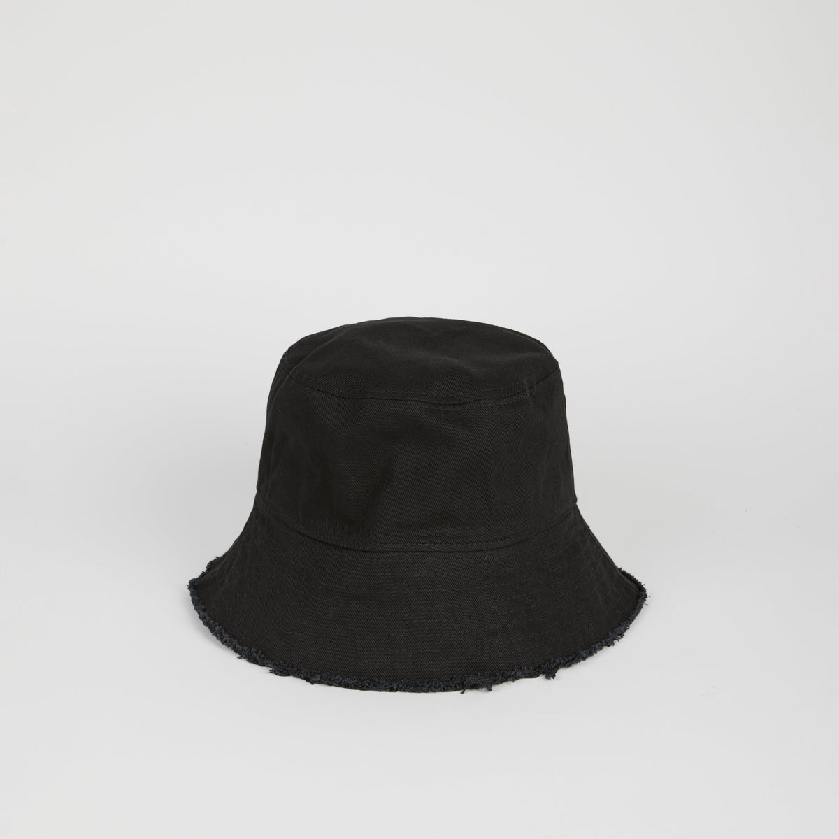 Black frayed edge bucket hat | Glassworks London
