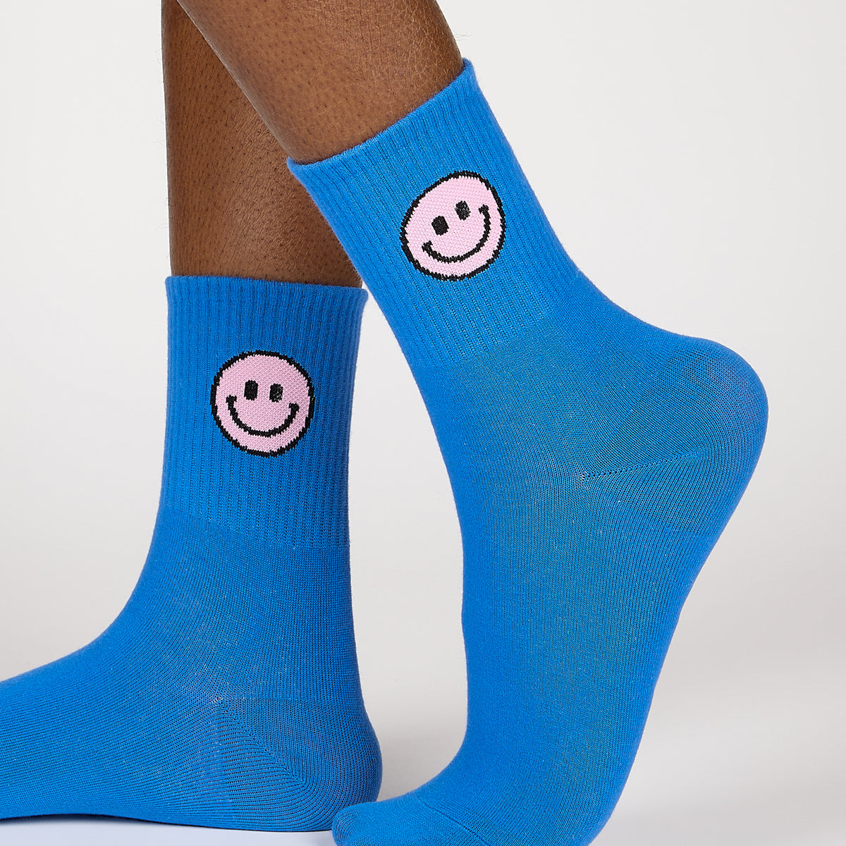 Cobalt blue smiley face socks | Glassworks London