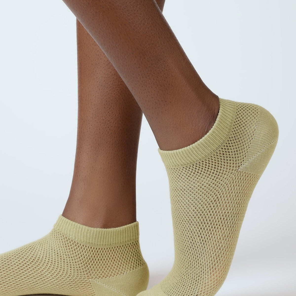 Khaki mesh ankle socks | Glassworks London