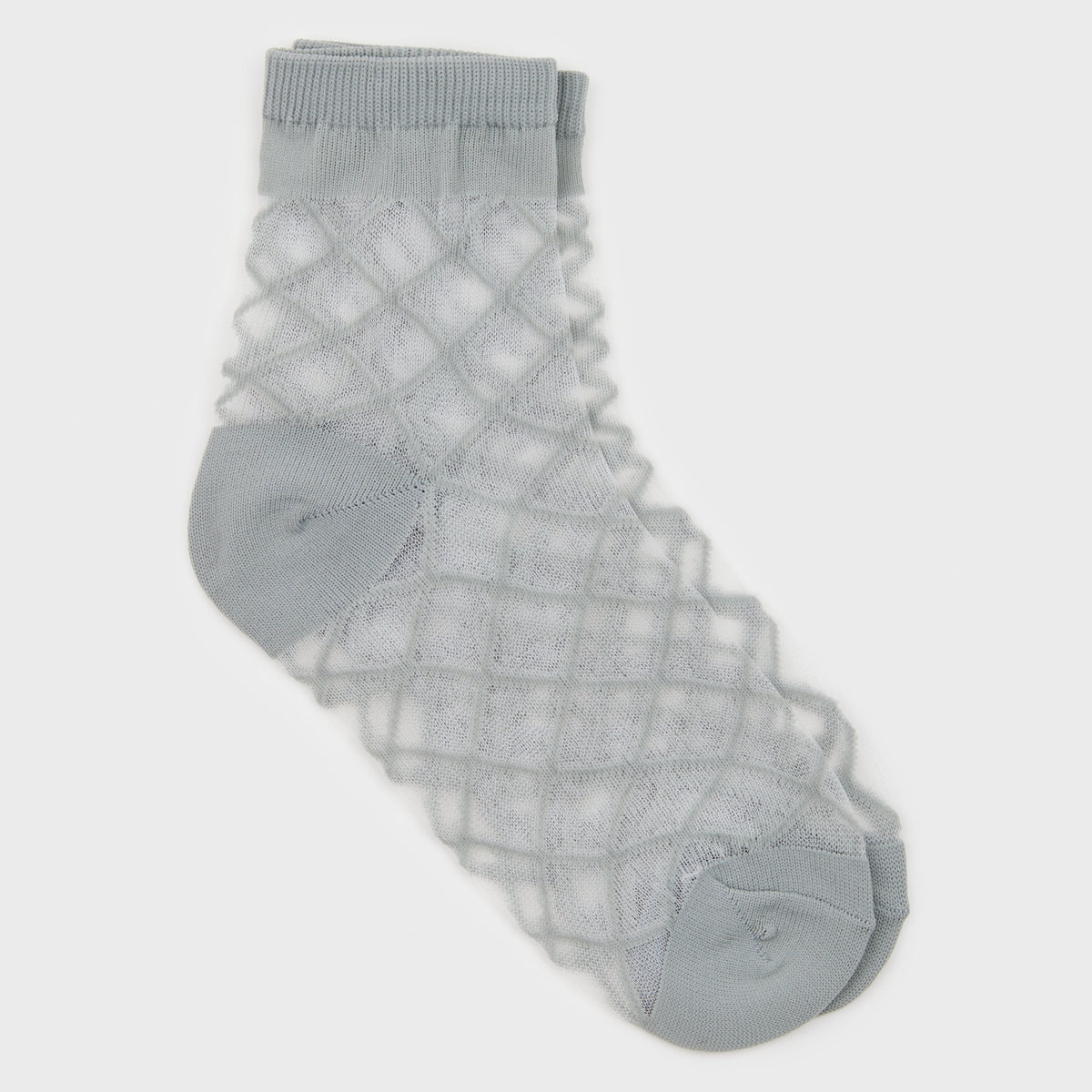 Light grey sheer criss cross socks | Glassworks London
