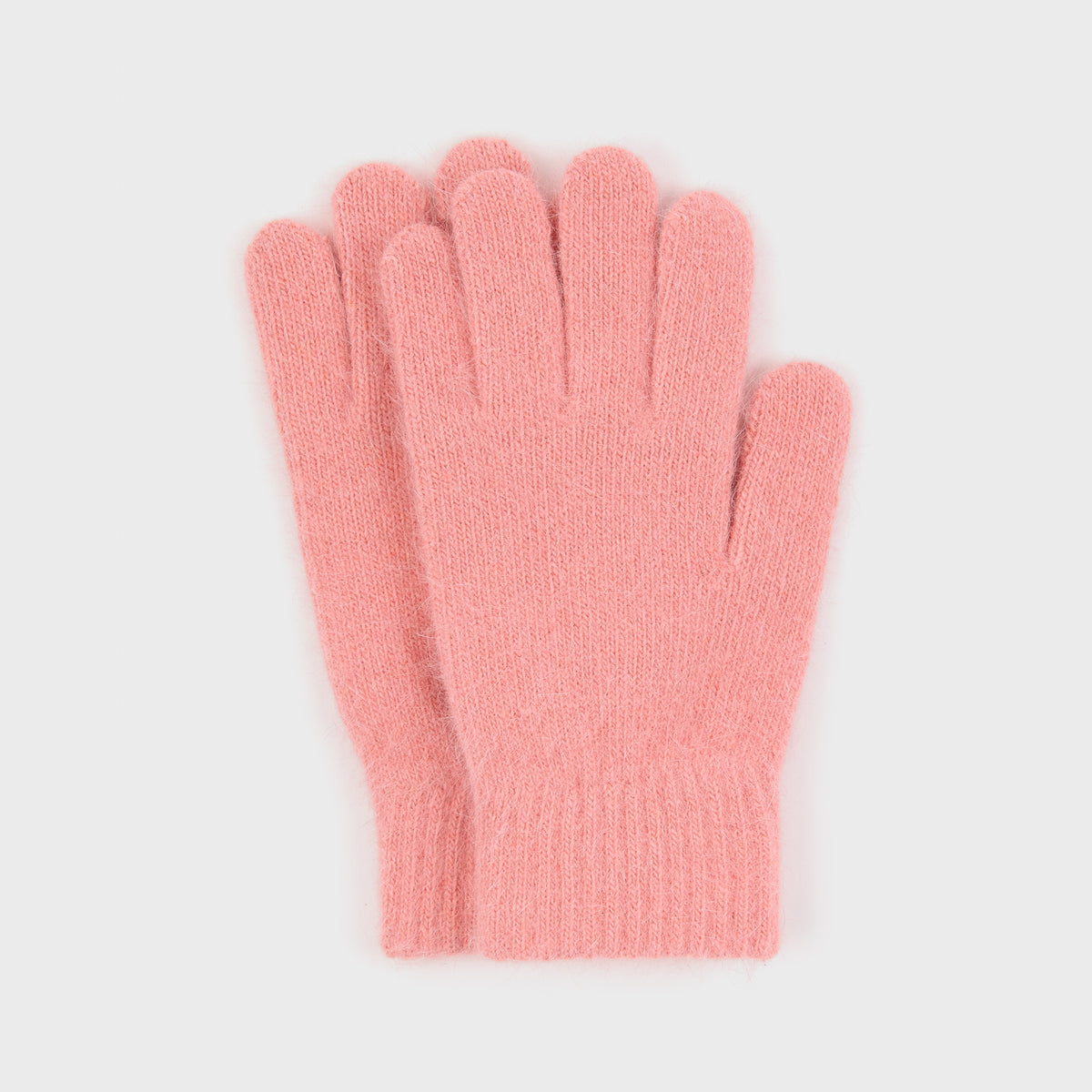 Pink angora wool blend gloves | Glassworks London