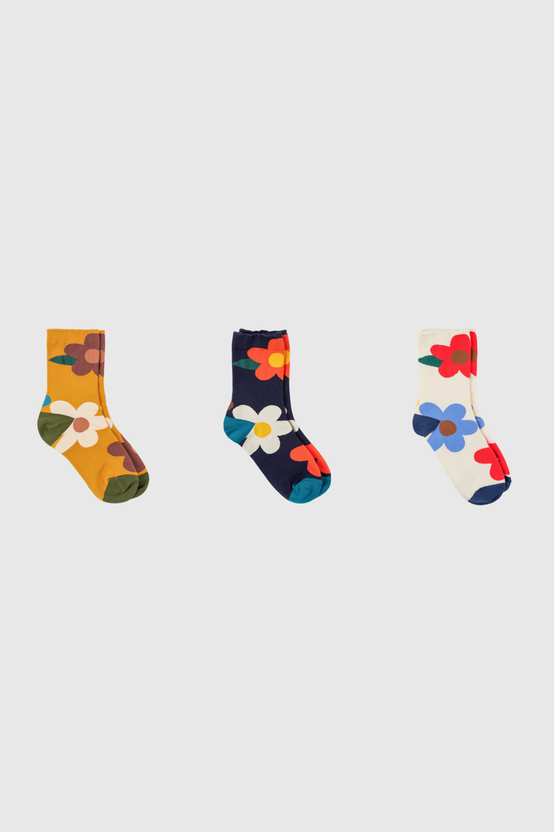 Giant graphic flower socks - Set of 3 – Glassworks London